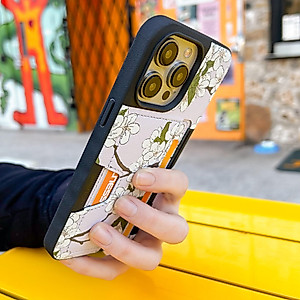 Smartish® iPhone 15 Pro Max Wallet Case - Wallet Slayer Vol. 2 [Slim/Protective] Credit Card Holder w/Kickstand Drop Test Hidden Card Slot Compatible w/Apple iPhone 15 Pro Max - Very Cherry Blossom