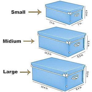 XUCHUN Foldable Storage Box with Lids，3 in 1 Set, Multiple Size Plastic Box for Clothes, Toys, Cosmetic, Books