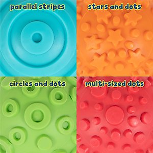 READY 2 LEARN Paint and Dough Texture Spheres - Set of 4 - Ages 2 + - Mix and Match Sensory Fidget Toys for Toddlers - DIY Textures and Patterns, red, Blue, Orange, Green