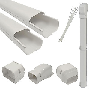 Jeacent 7.5'L AC Line Set Cover Kit 3"W Tubing for Mini Split, Central Air Conditioner, Heat Pump