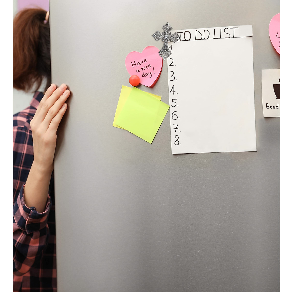 Aqua79 Fleur De Lis Sparkling Refrigerator Magnet - Silver Sparkling Charm Rhinestones Crystals, Cute Sparkly Cross Magnet for Kitchen Door Fridge, Cool Home and Office Novelty Decor - 2.75 Inch