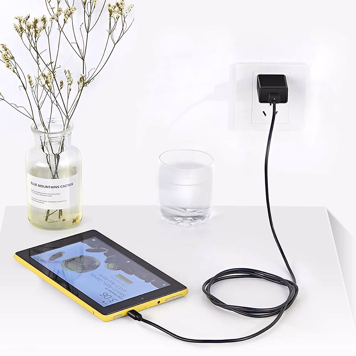 [UL Listed] USB Wall Adaptive Tablet Charger Compatible with Alcatel 3T 8.0 10 2018, Alcatel Joy Tab 8.0 2019, Alcatel A30 9024W Tablet 8", TKEE Mini, Dragon Touch K10, 5FT USB Charging Cable