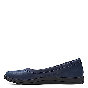 Clarks Women's Breeze Ayla Ballet Flat, Navy, 7