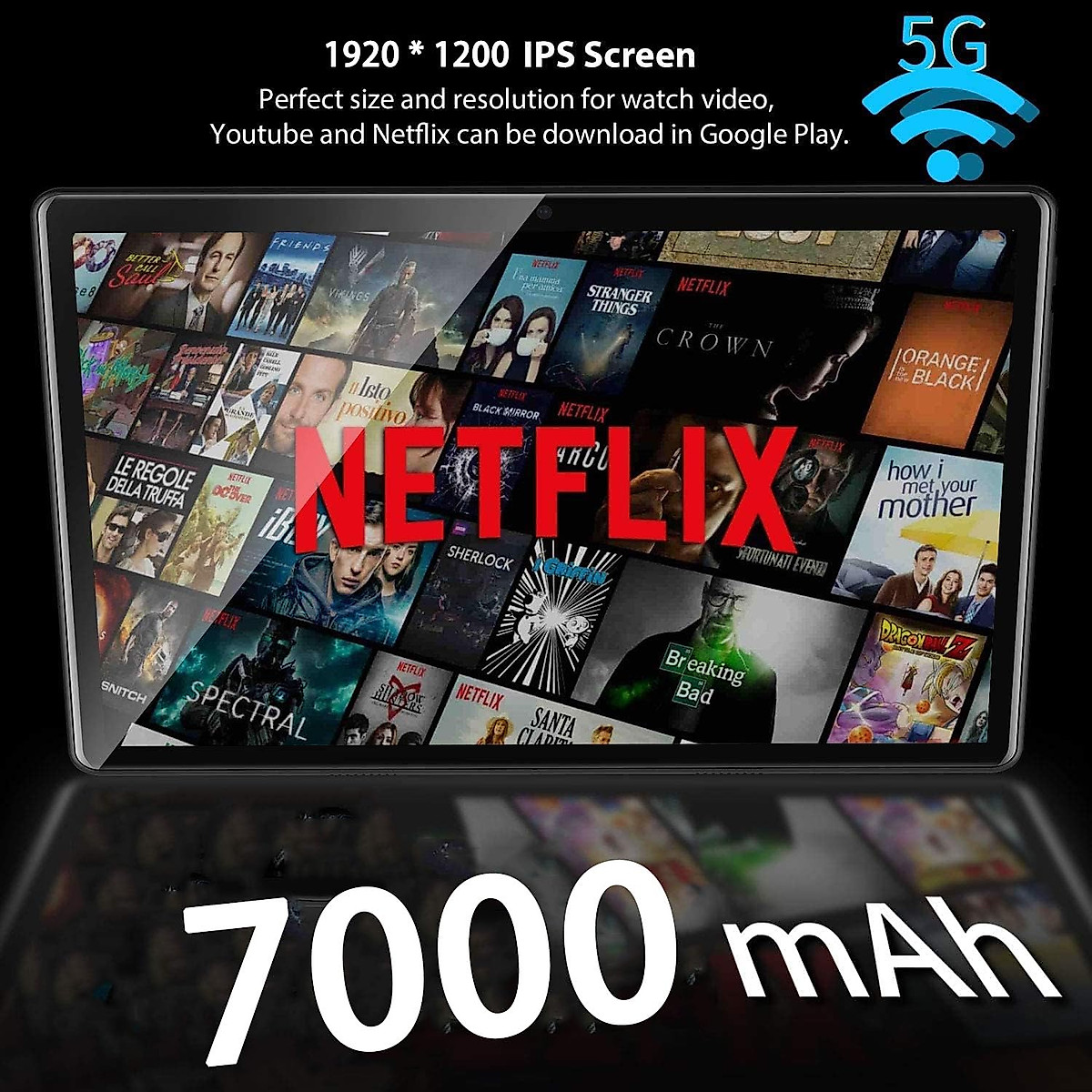 AOYODKG Tablet 2 in 1, 10.1 inch Android 11 Tablet with Keyboard, Case Mouse, 4GB RAM+64GB ROM(256GB Expand), Quad-Core Processor, 1280x800 IPS HD Display, Games, Wi-Fi, Bluetooth, AYO-A10 (Gold)