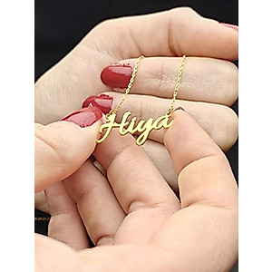 Custom Name Necklace with Heart Personalized 18K Gold Plated Name Necklace with Birthstone Customized Gift for Women