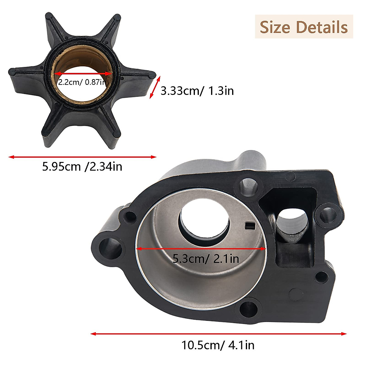 Water Pump Impeller Kit 96148Q8 Water Pump Repair Kit for Mercury and Mariner Outboards and MerCruiser Stern Drives Repalces 46-96148Q8 46-96148A8 46-96148T8 46-96148A5 46-44292A4 46-42579A4