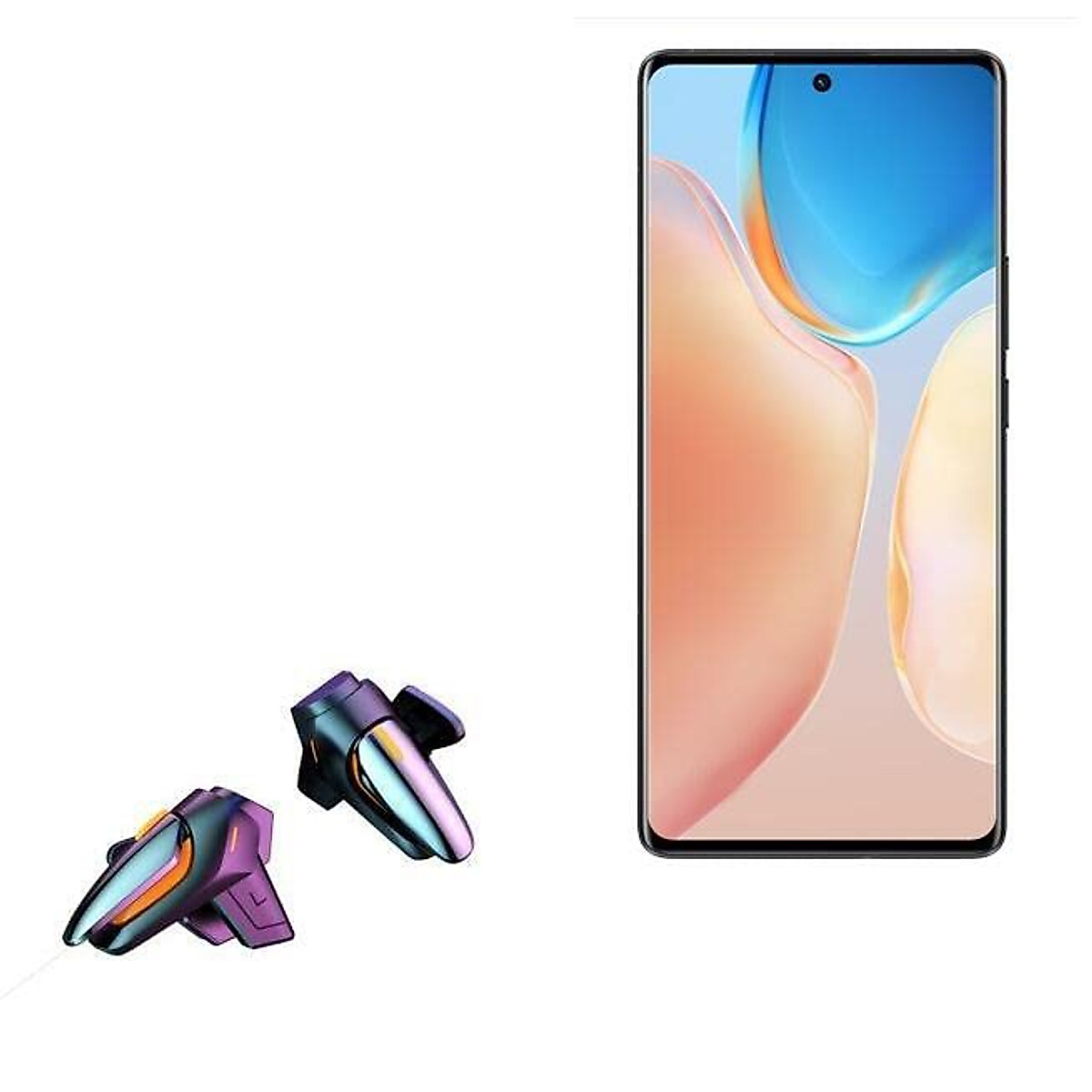BoxWave Gaming Gear Compatible with vivo X70 Pro+ (Gaming Gear by BoxWave) - Touchscreen QuickTrigger, Trigger Buttons Quick Gaming Mobile FPS for vivo X70 Pro+ - Jet Black
