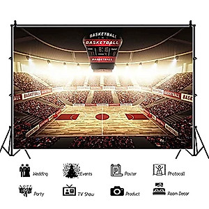 Basketball Court Backdrop 7x5ft Sports Photo Background for Basketball Game Party Video Studio Props Photo Props BT020…………
