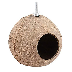 POPETPOP 1Pc Handmade Bird Nest Creative Coconut Shell Bird House Garden Decoration-Pet Supplies