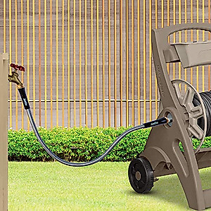 SteelFlex Leader Hose for Garden Hose Reel - 3/4” Braided Stainless Steel Outdoor Short Water Hose - Flexible, No Kinks, Tangles - Withstands Extreme Pressure, Weather, Temperature - 5 Foot Length