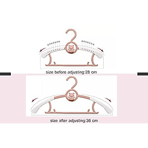 12 Pcs. Children Hangers , 11" - 14" Adjustable de Children Coat Hangers for Baby ,Child Nursery Closet Hangers, Non-Slip and Extendable Laundry Infant Hangers for Newborn Clothes