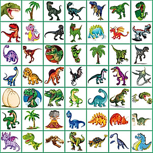 Tazimi 88 Sheets 3D Dinosaur Temporary Tattoos For Kids T-Rex Tattoo Sticker Dinosaur Tattoo Party Decoration DIY Temporary Tattoos Art