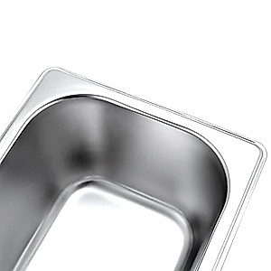 JAPCHET 8 PCS 1/6 Size 2-1/2 Inch Deep Steam Pan, Steam Table Chafer Pan, Stainless Steel Hotel Pan Food Pan for Buffet, Restaurants, Catering