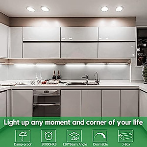 TDLOL 12 Pack Recessed Lighting 6 Inch with Junction Box, 12W 120W Eqv Recessed Lighting, LED Ceiling Light, Dimmable Can Lights, 5000K Daylight White 1050LM High Brightness Recessed Lights - ETL