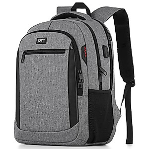 Travel Laptop Backpack, School Backpack Business Anti Theft Slim Durable Laptops Backpack with USB Charging Port Water Resistant College School Computer Bag for Women & Men Fits 15.6 Inch Notebook Over 3 Years Old