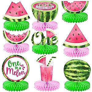 KatchOn, One In A Melon Centerpieces for Tables - 9 Pieces | One In A Melon Party Decorations 1st Birthday, Watermelon Birthday Decorations | Watermelon Party Decorations, Watermelon Table Decorations