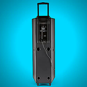 QFX E-1500 Professional Large Bluetooth Speakers | Portable PA Speaker System | Dual 15” Woofers, 1.5” Tweeter, and Party Lights