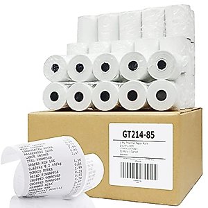 (50) Gorilla Supply 2 1/4 x 85 Thermal Paper Receipt Rolls Clover Mini Verifone VX510 VX570 FD50 T4220, 2.25 x 85 ft, POS/Cash Register Paper, BPA Free, 50 Rolls