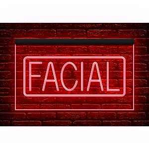 160044 Facial Beauty Salon Shop Center Open Display LED Light Neon Sign (12" X 8", Red)