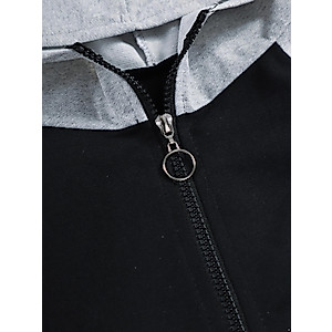 Jugaoge Kids Boys Hoodie Sweatshirts and Sweatpants Jogger Set 2 Pieces Tracksuit Sweatsuit Fall Outfit Black 7-8 Years