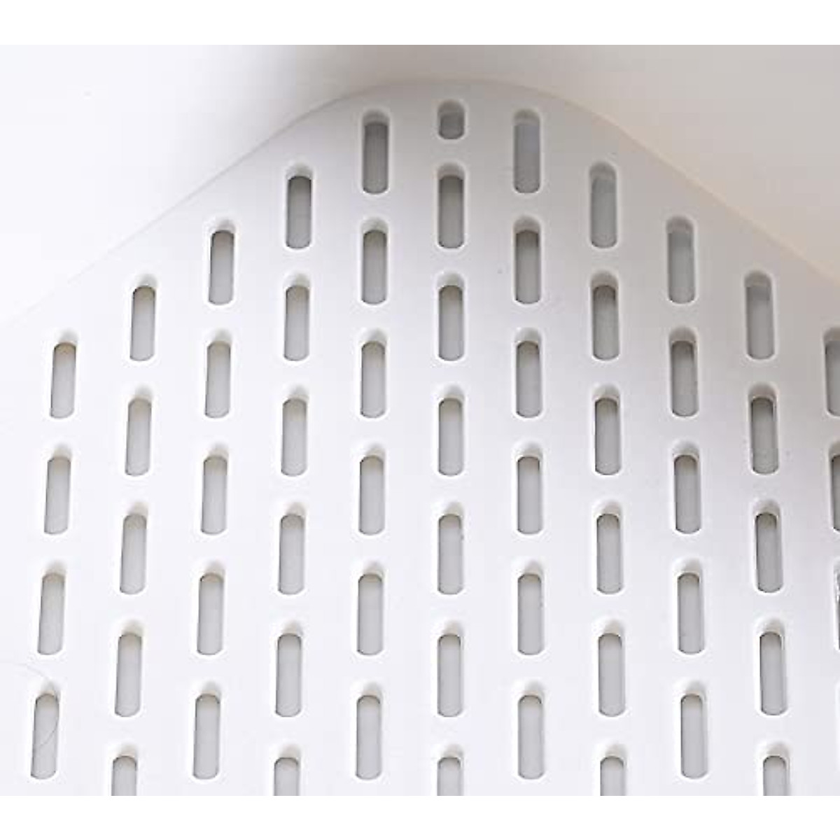 Fineget Corner Shower Caddy Plastic Adhesive Basket for Wall Bathroom Kitchen Bathtub Rustproof Inside Removable No Drilling Space Saving Shower Shelves Storage Organizer Quick Dry White 2 Pack