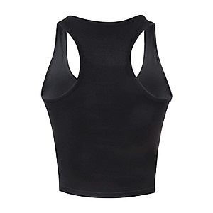 4 Pieces Women's Crop Tops Cotton Basic Tank Tops Racerback Sleeveless Sports Workout Crop Tank Tops