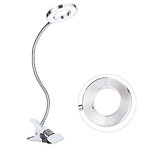 Duevin Clip Lamp USB Circle Makeup Lamp LED Portable Desk Light LED Tattoo Lamp Portable Tattoo Reading Light for Eyebrow Eyelash Extension Watch Repair Energy Saving Bright Reading Light