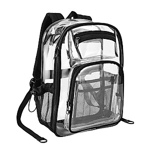 Heavy Duty Clear Backpack Heavy Duty Clear Bookbags School Stadium Approved TPU Transparent Bag for Work Security Sports XL