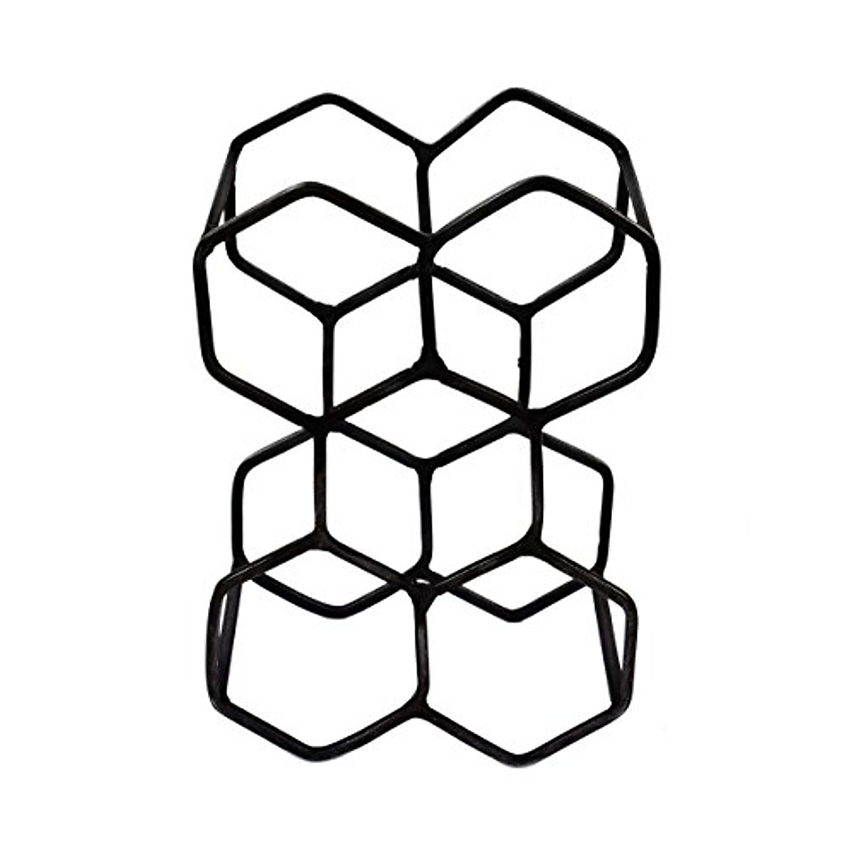 storeindya Wrought Iron Wine Rack Stand Bottle Holder with Natural Powder Coated in Carbon Black Iron Finish Holds up to Five Bottles