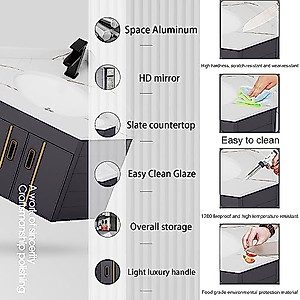 OOCCO Corner Bathroom Vanity,Wall Mount Bathroom Sink,Small Corner Sink,Corner Bathroom Vanity Sink Combo,Above Counter Mini Wall Vanity Vessel Sinks,for Home Kitchen Patio Laundry Room