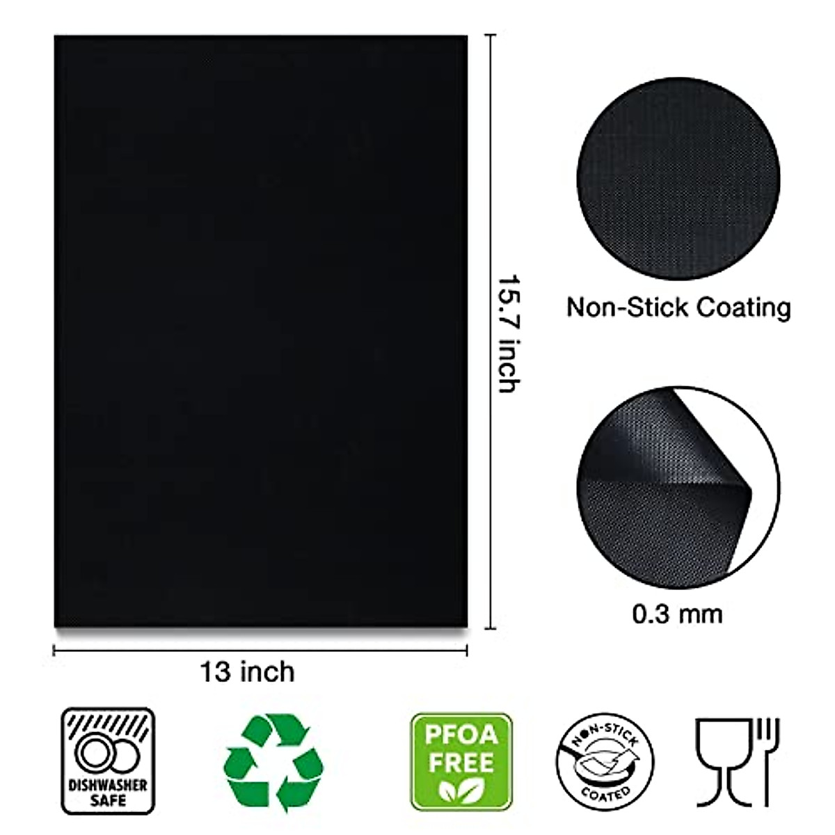 Grill Mats for Outdoor Grill Set of 6 BBQ Grill Mat Non-Stick Reusable Heavy Duty Grilling Mats Teflon Grill Sheets Grill Tools BBQ Accessories for Charcoal Grill Gas Electric Smokers Barbecue Camping