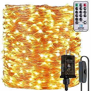 ZAECANY 165Ft Ultra Long 500 LEDs String Lights Plug in, with Switch/Timer, Waterproof Dimmable Copper String Lights for Home/Holiday Decor, 8 Modes Fairy Lights with Remote, Warm White UL Listed