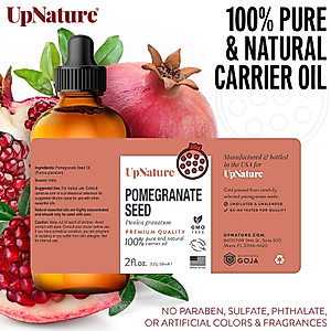 UpNature Pomegranate Seed Oil - 2oz - 100% Pure & Natural - Skin Oil, Facial Oil, Face Moisturizer, Hair Oil, Hair Growth Serum & Cuticle Oil- Carrier Oils for Essential Oils- Therapeutic Grade