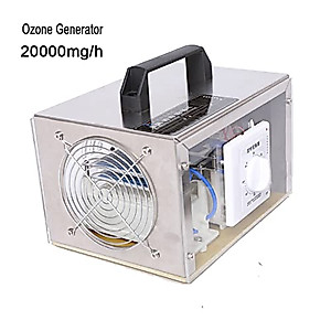 20000mg/h 0zone Generator with Timer 10A 30-60W 20g Machine with Stainless Steel Case For Fruit Meat and Home (Ships from The US)