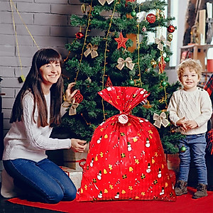 DLY Large Christmas Gift Bags, 36" x 44" Large Christmas Bags, Jumbo Christmas Gift Bags, Extra Large Christmas Gift Bags with Name Tag Card and String (6 PCS)