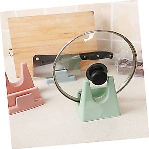 Anneome 2pcs Plastic Green Pan Lid Rack, Pot Cover Organizer, Storage Holder for Kitchen