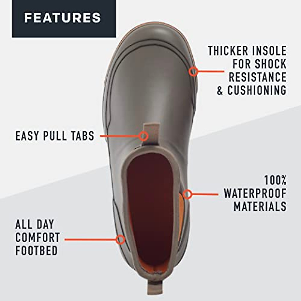 Grundens Men’s DECK-BOSS Ankle Boot | Durable, Waterproof, Brindle, M 9