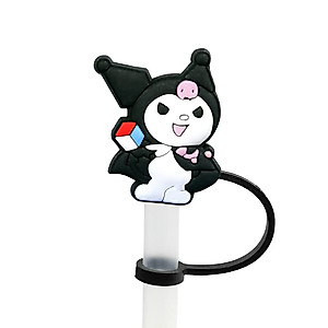 Cute Cartoon Kids Straw Tips Covers,Food Grade Reusable Silicone Straw Tip,funny Straw Covers Cap Plugs,Anti-dust Soft Straw Toppers Drinking Straw Tips Lids for 6-10 mm