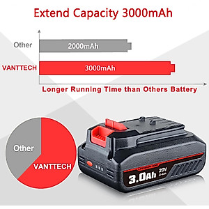 VANTTECH 2Pack V20 3.0Ah 20V Lithium Replacement for Craftsman 20V MAX Battery CMCB202 CMCB201 CMCB204 CMCB205 CMCB204-2 CMCB206 CMCS500B Compatible with Craftsman V20 Cordless Power Tools.