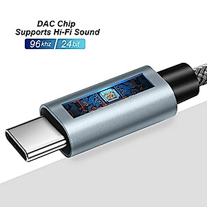 ChengYaocable USB C to 3.5mm Audio Adapter for S23 S22 S21 Ultra Z Flip Note 20, Pixel 6/5 (1 Pack, Grey)