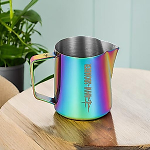 MHW-3BOMBER Milk Frothing Pitcher 16.9oz/500ml Latte Art Pitcher Stainless Steel Espresso Steaming Pitcher Colorful Barista Milk Jug P5911C