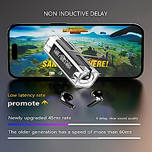 TECIGO Waterproof Wireless Headphones,5.3 Bluetooth Wireless Earplugs with Touch Control,Running Stereo e-Sports Game Headset with 10m Connection,Small Fuselage/Noise Reduction/Charging Box (Black)