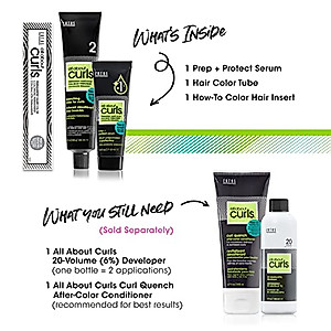 All About Curls 4RM Berry-Go-Round Permanent Hair Color (Prep + Protect Serum & Hair Dye for Curly Hair) - 100% Grey Coverage, Nourished & Radiant Curls