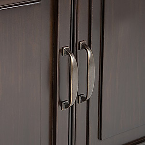 SIMPLIHOME Connaught SOLID WOOD 40 inch Wide Transitional Entryway Storage Cabinet in Dark Chestnut Brown, with 2 Drawers, 2 Doors, Adjustable Shelves