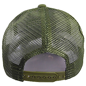 USA Flag Patch Tactical Style Mesh Trucker Baseball Cap Hat Army Green