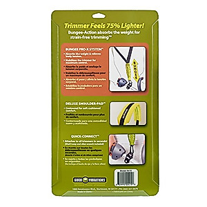 Good Vibrations Zero Gravity - Universal Weight Absorbing String Trimmer Strap with Bungee PRO-X System & Deluxe Comfort Shoulder Pad - Reliefs Body Tensions & Stabilizes Trimmer for Maximum Control