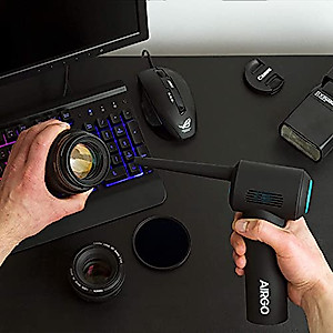 IT Dusters AIRGO Mini Air Duster Cleaner for PC, Laptop, Console, Electronics and Home Cleaning, Cordless and Rechargeable, An Environmental Alternative to Spray Air Can Duster Keyboard Cleaner, Black