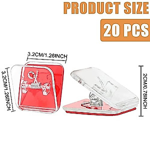 20 Pieces Self Adhesive Clips, Wall Clips,Tapestry Hangers,Photo Clips for Paper Flag Hanger,Sticky Clips for Teachers,Double-Sided Adhesive Spring Clips for Poster Home Office Rope