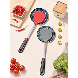 TAOCIGOU Ceramic Spoon Rest for Stove Top, 4.8" Spoon Rest for Kitchen Counter, Coffee Spoon Rest Holder, Cooking Ceramic Utensil Holder for Spatula Ladle Tongs, Set of 4 (Blue Flower)