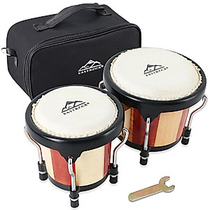 EastRock Bongo Drum 4” and 5” Bongos Drum Set for Adults Kids Beginners Professionals Tunable Wood and Metal Drum Percussion Instruments with Tuning Wrench